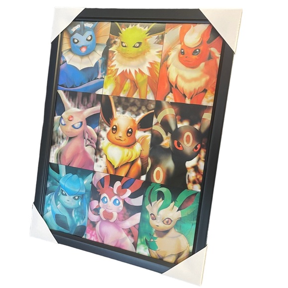 Art | New Pokmon Eevee Evolutions Framed 3d Lenticular Poster Picture ...